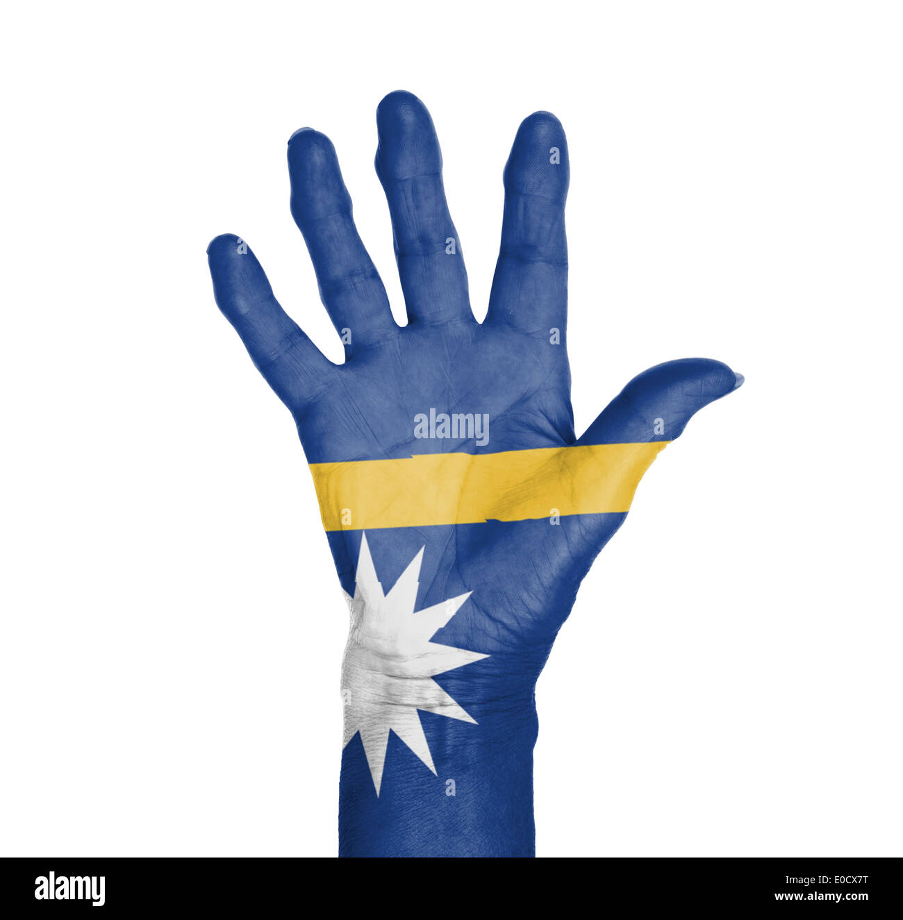 Palm of a woman hand painted with flag of Nauru Stock Photo - Alamy