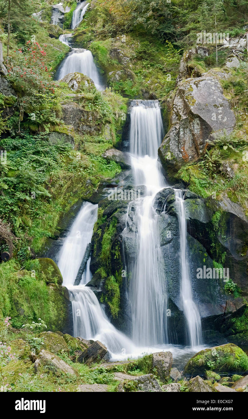 scenery showing the Triberg Waterfalls in the Black Forest in Southern ...