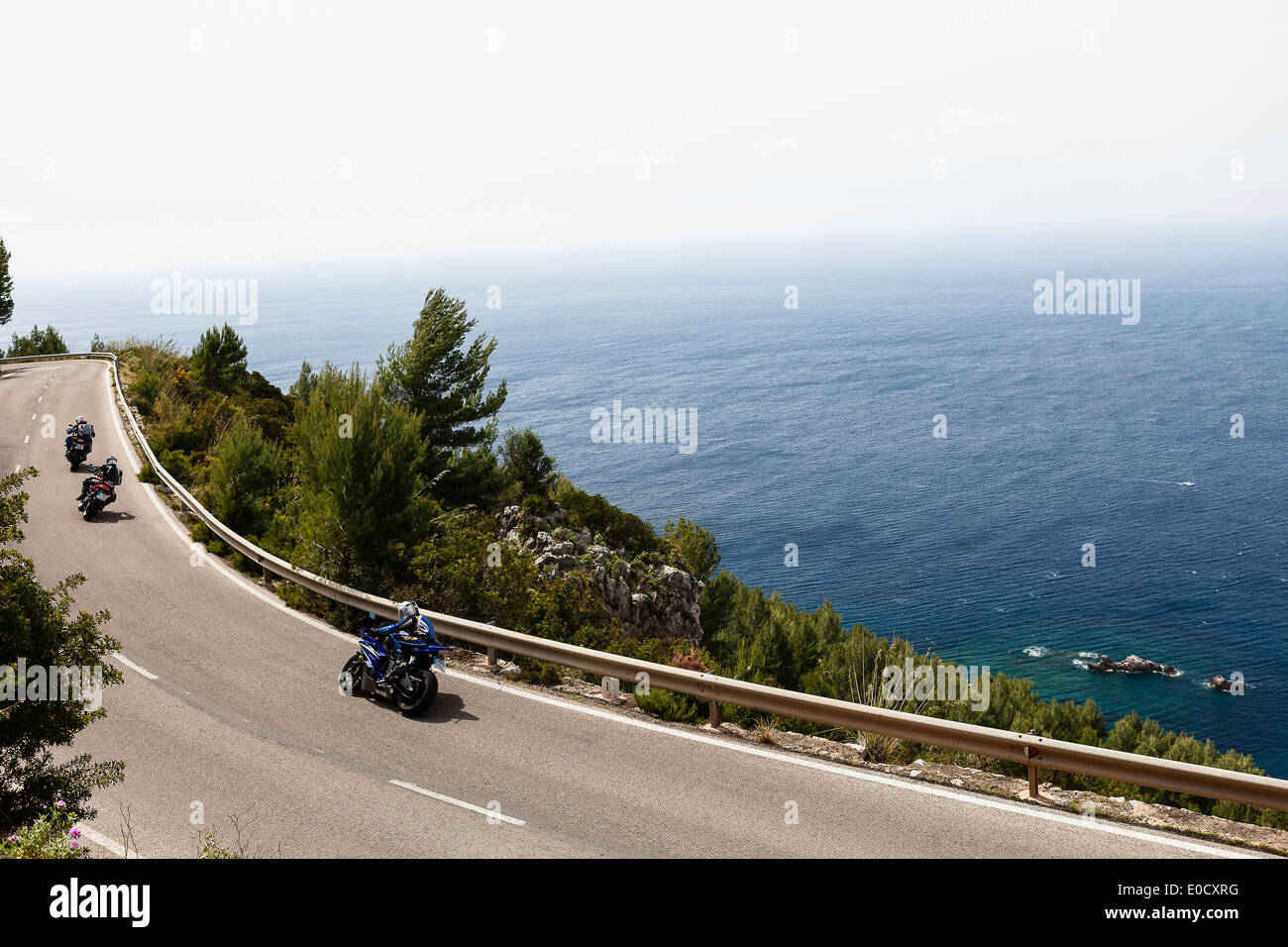 Cyclists on country road sea hi-res stock photography and images - Alamy