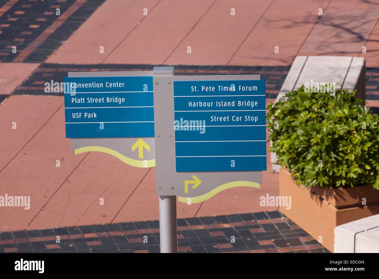 Direction Signs on The Riverwalk, Tampa, FL, USA Stock Photo - Alamy
