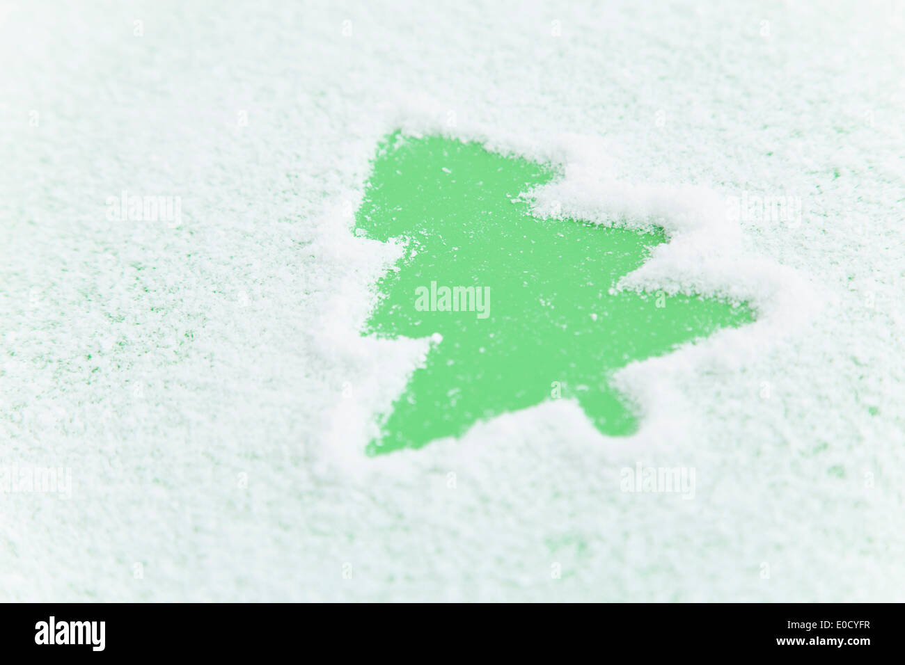 Drawing depicting Christmas tree on snow Stock Photo - Alamy