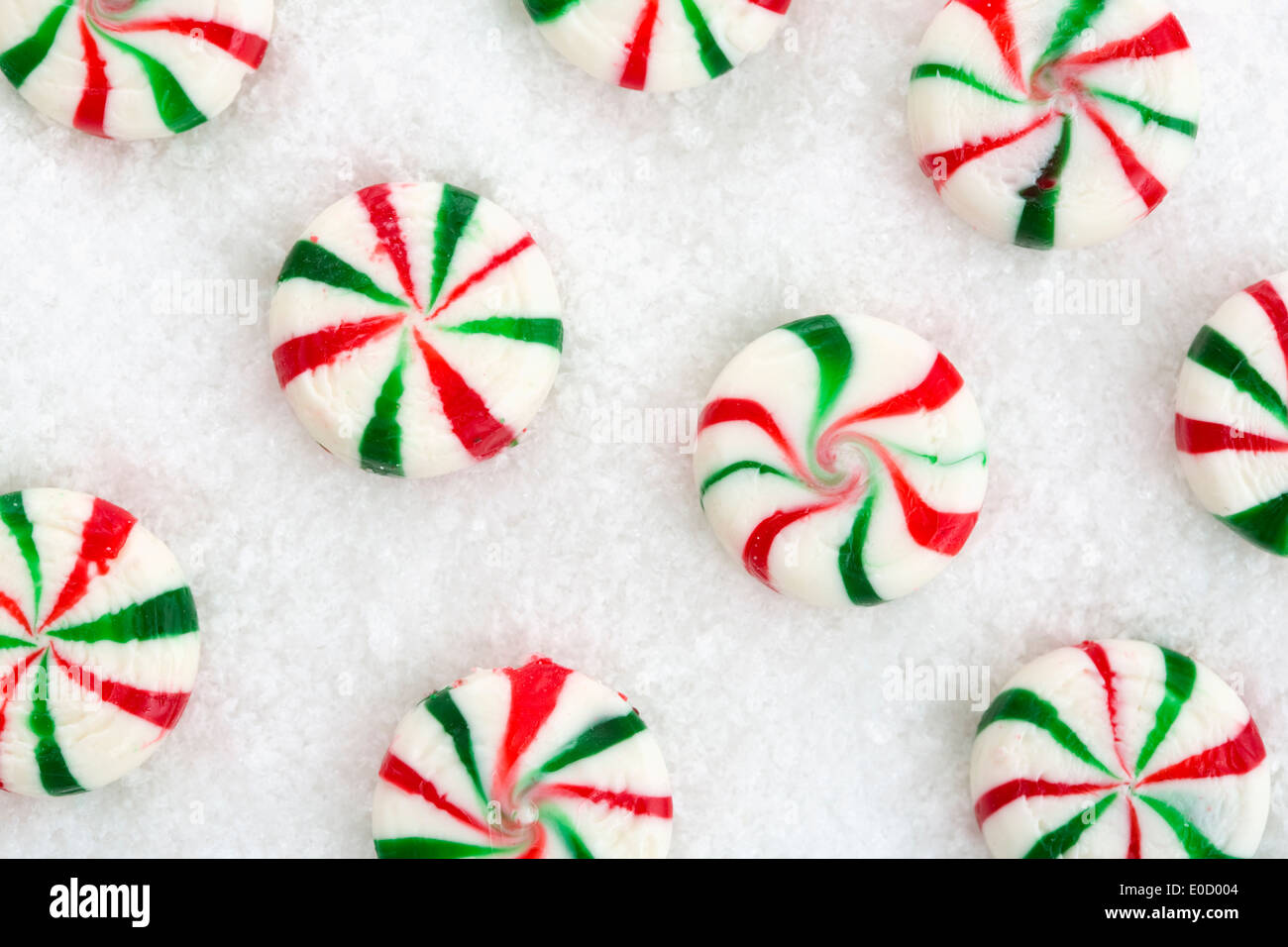 Mint candies on white background Stock Photo - Alamy