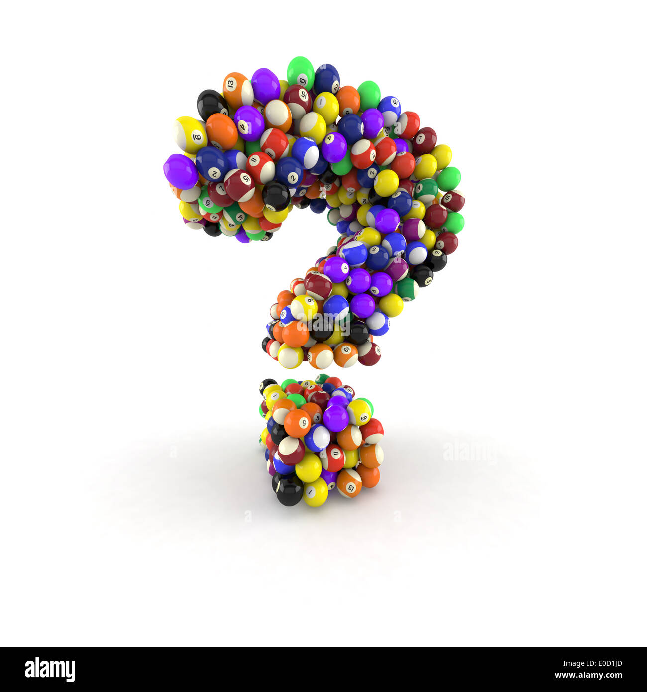 Question mark , billiard balls font Stock Photo - Alamy