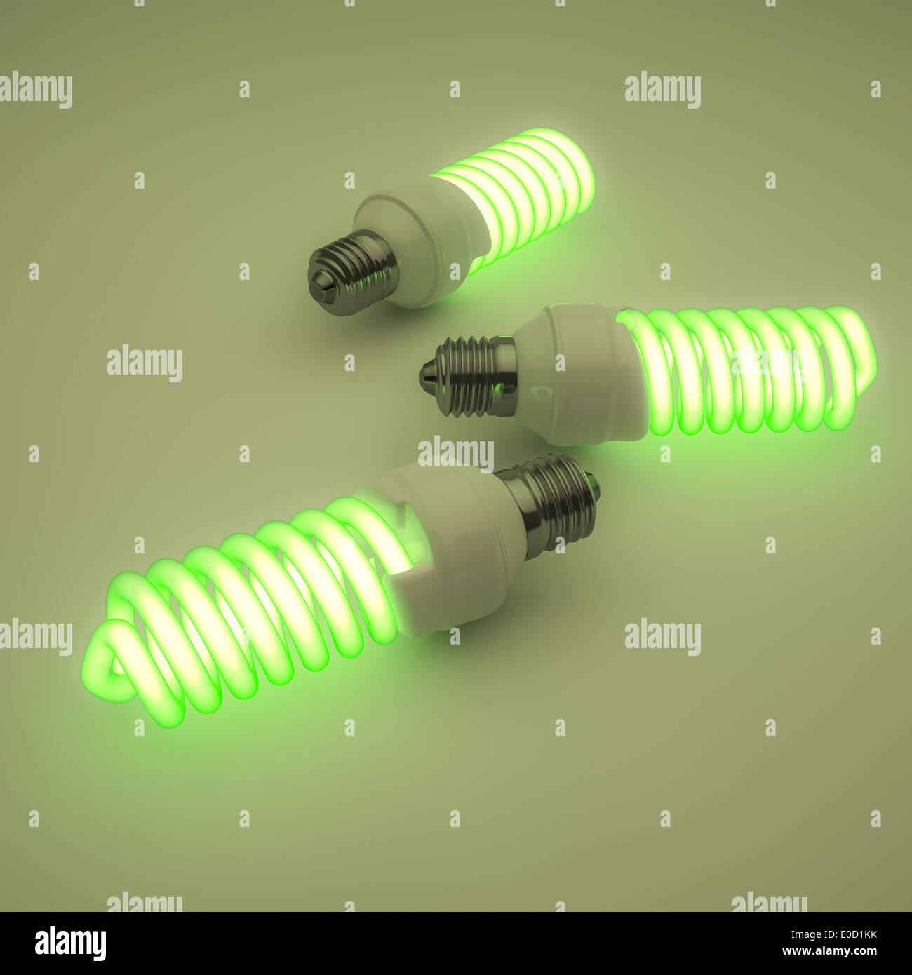 Computer generated image of green fluorescent lights Stock Photo - Alamy