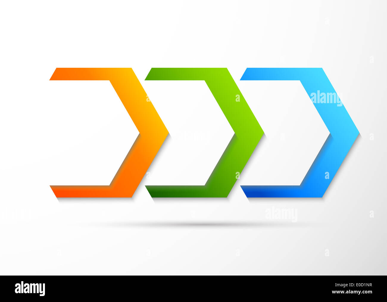 Three arrows in different colors Stock Photo - Alamy