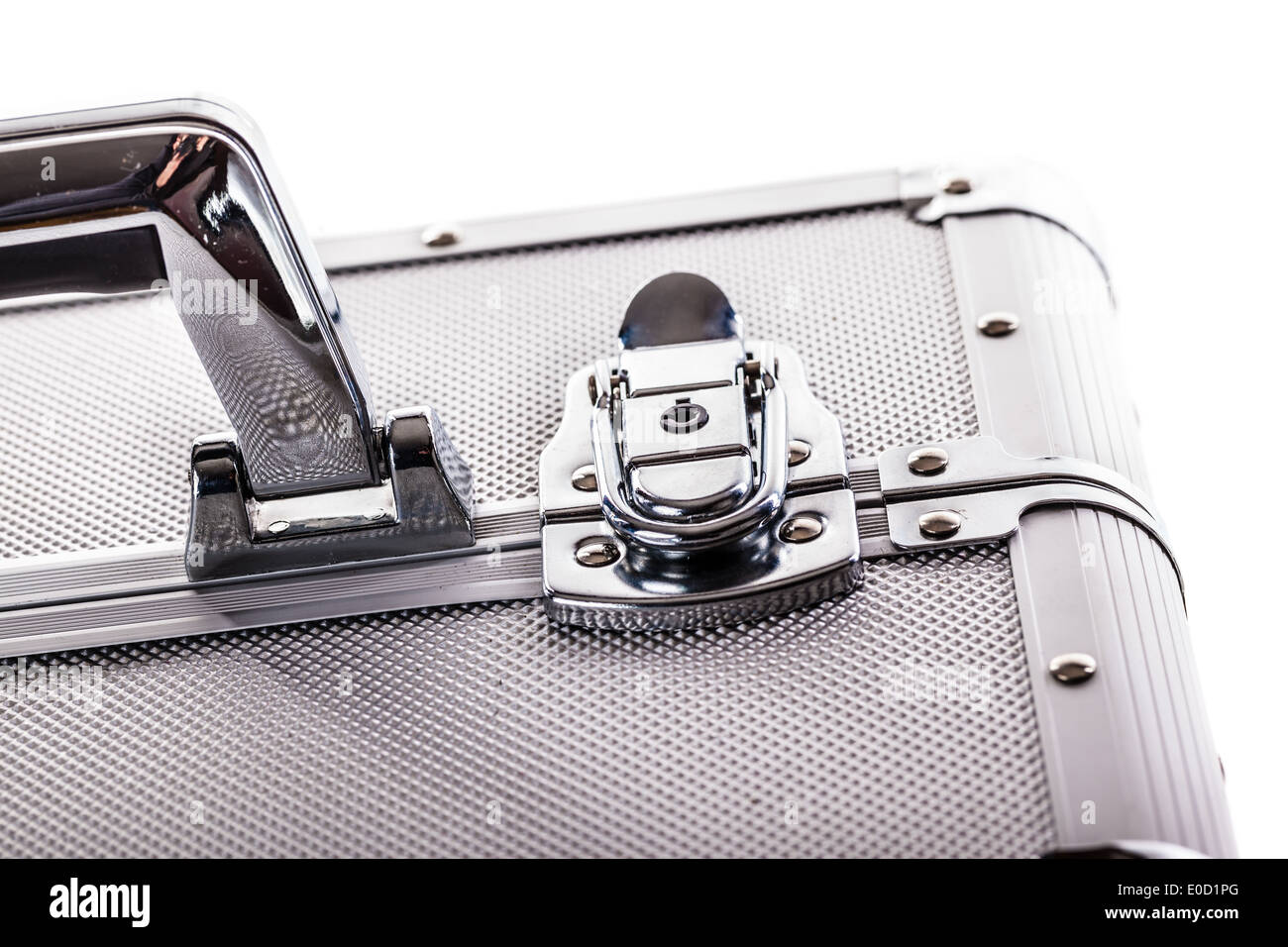 a sturdy aluminium case isolated over a white background Stock Photo ...