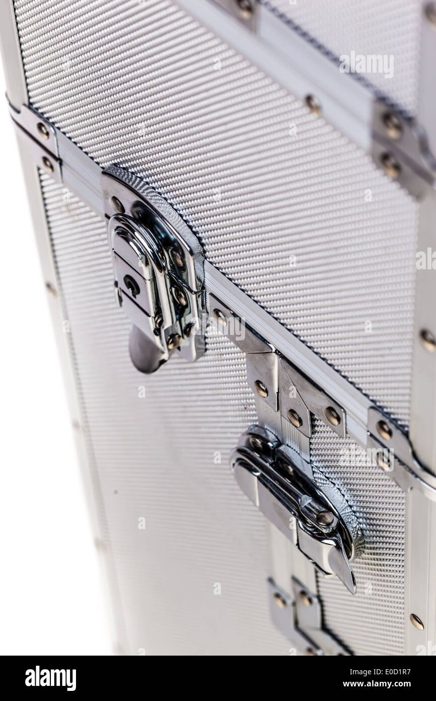 a sturdy aluminium case isolated over a white background Stock Photo ...