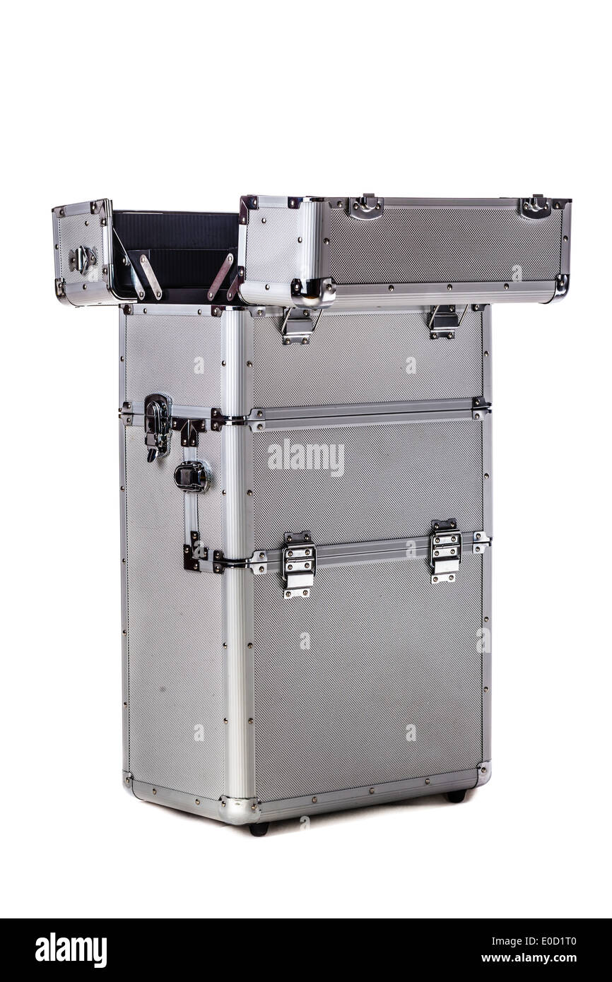 a sturdy aluminium case isolated over a white background Stock Photo ...