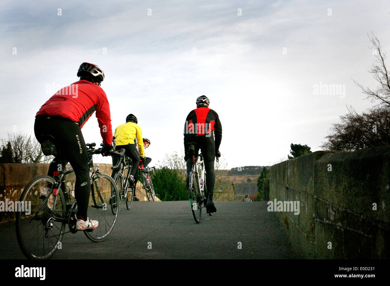 Members of the Ilkley Cycle Club before an evening ride from Ilkley ...