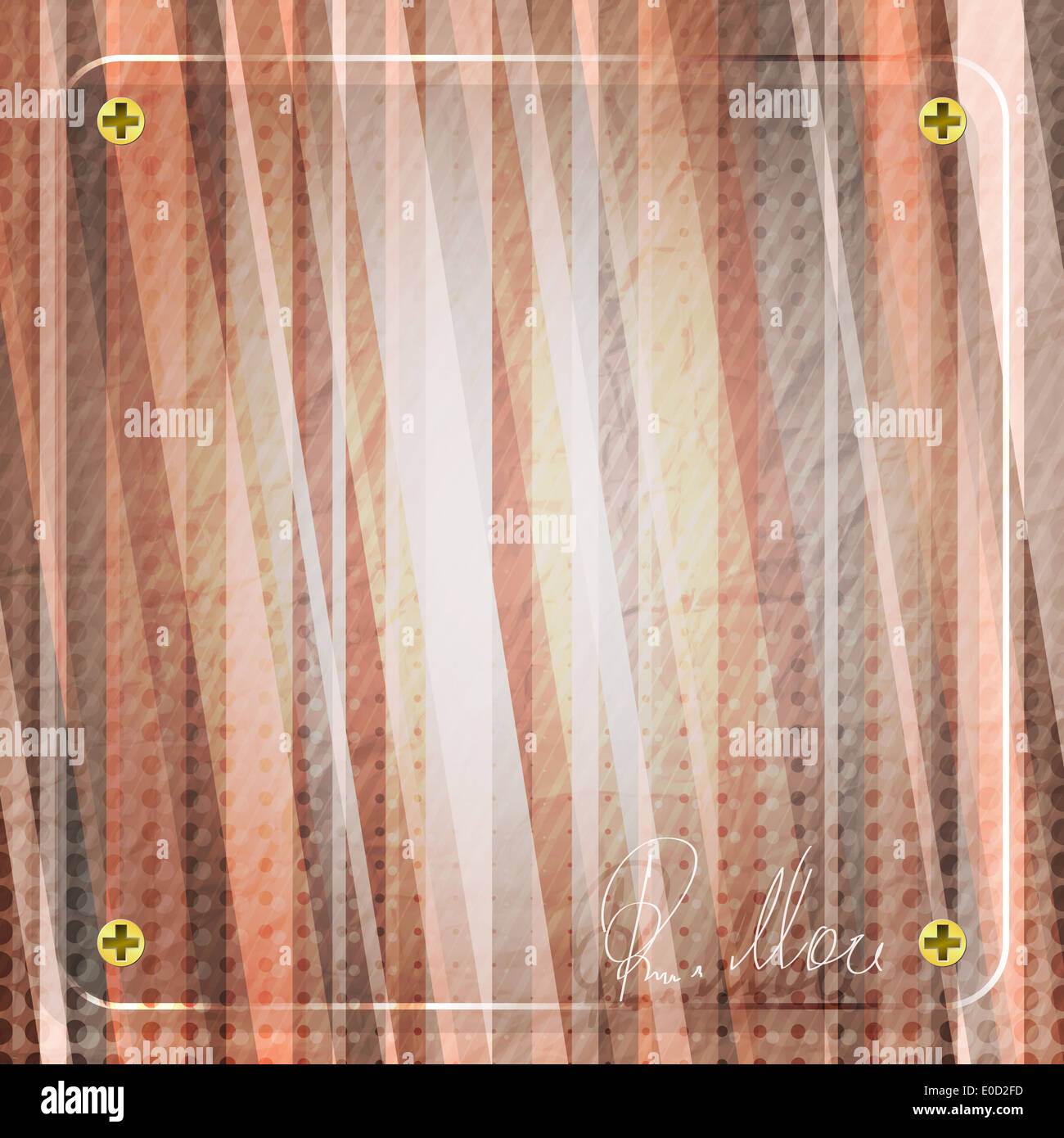 transparent glass frame over the paper background and signature Stock ...