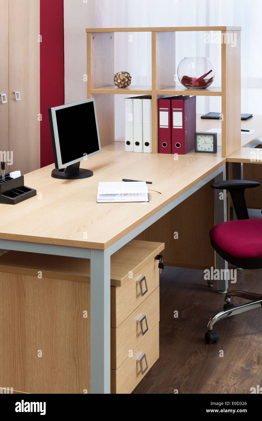 monitor on a desk in a modern office Stock Photo - Alamy