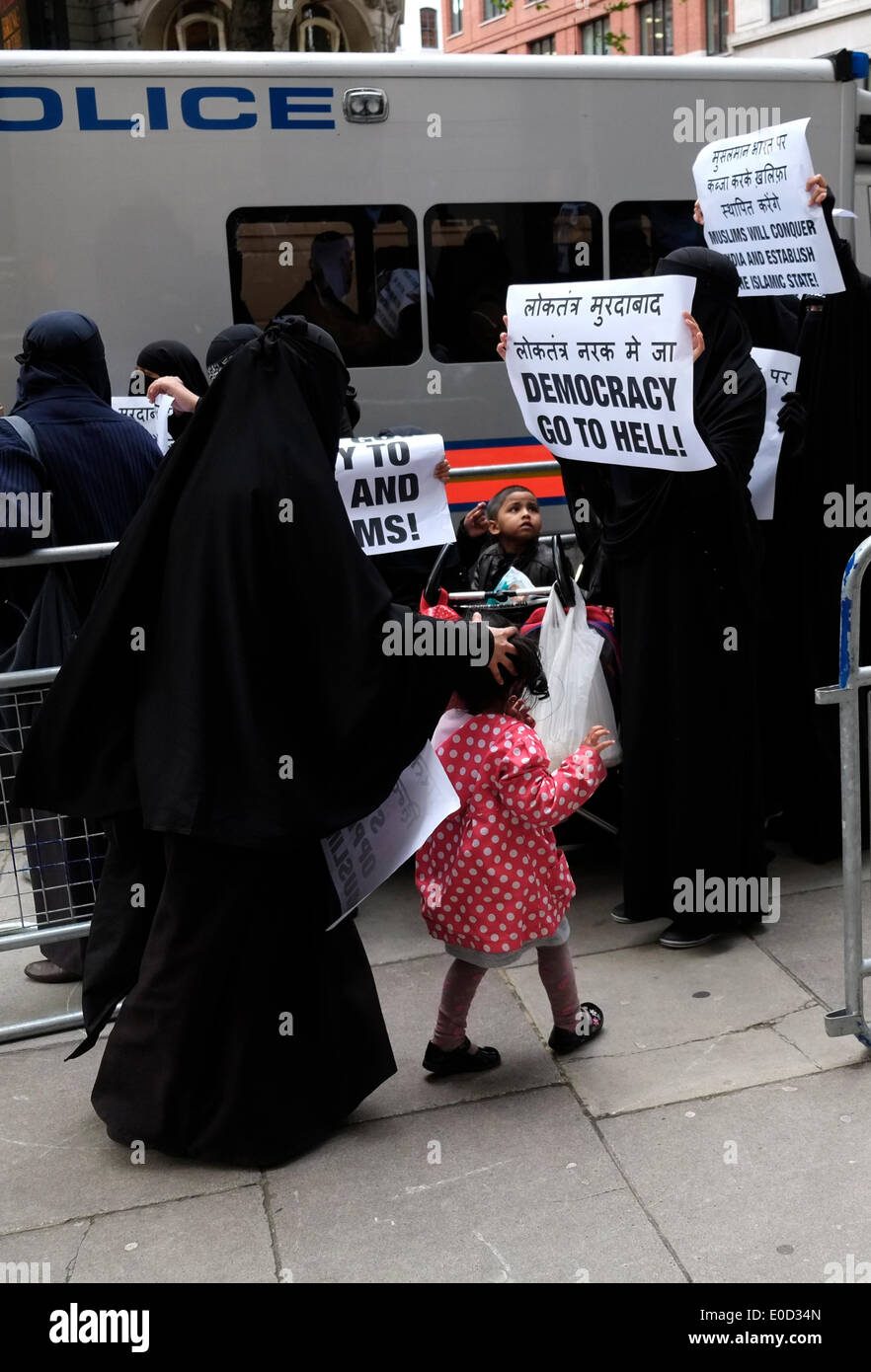 London, UK. 09th May, 2014. Children are brought along as Anjem ...