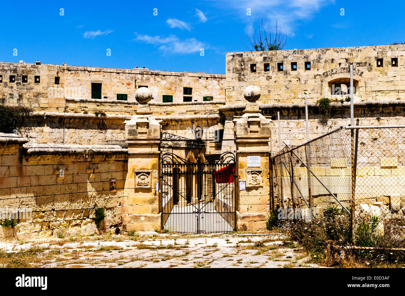 The entrance to the deteriorating historic Fort Saint Elmo which now ...