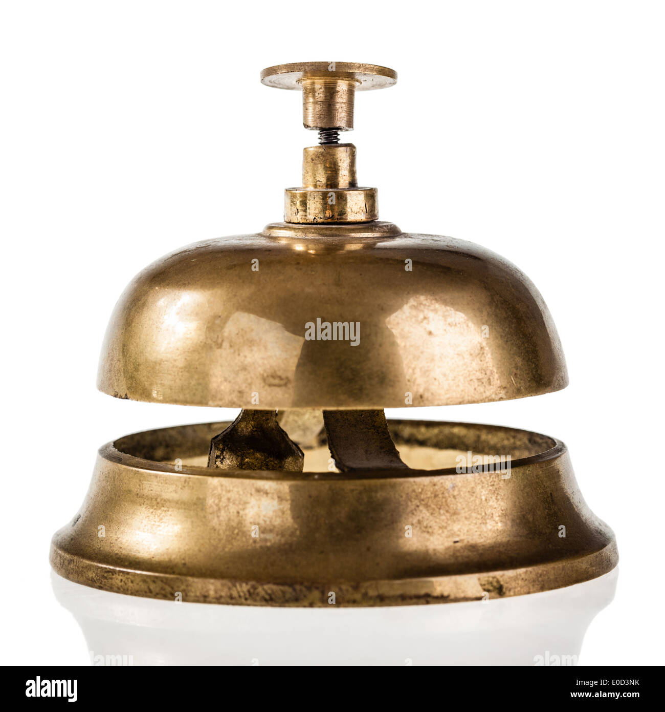 an old hotel bell isolated over a white background Stock Photo - Alamy