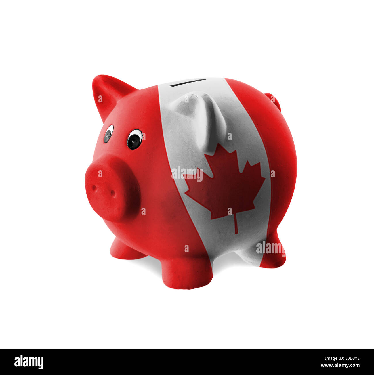 Ceramic piggy bank with painting of national flag Canada Stock Photo ...