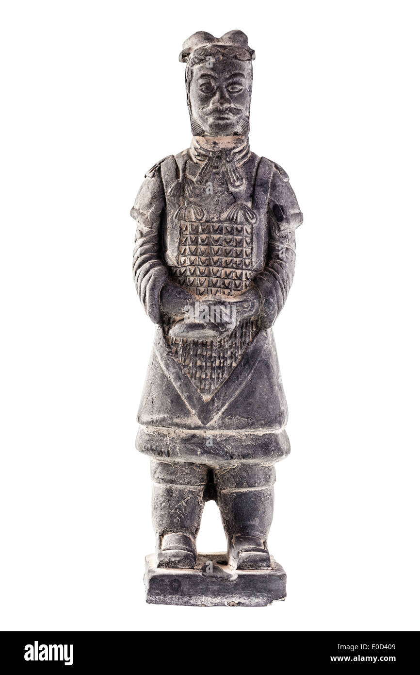 the famous xian clay warriors isolated over a white background Stock ...