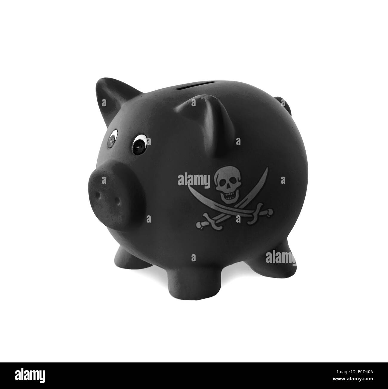 Ceramic piggy bank with painting pirate flag Stock Photo - Alamy