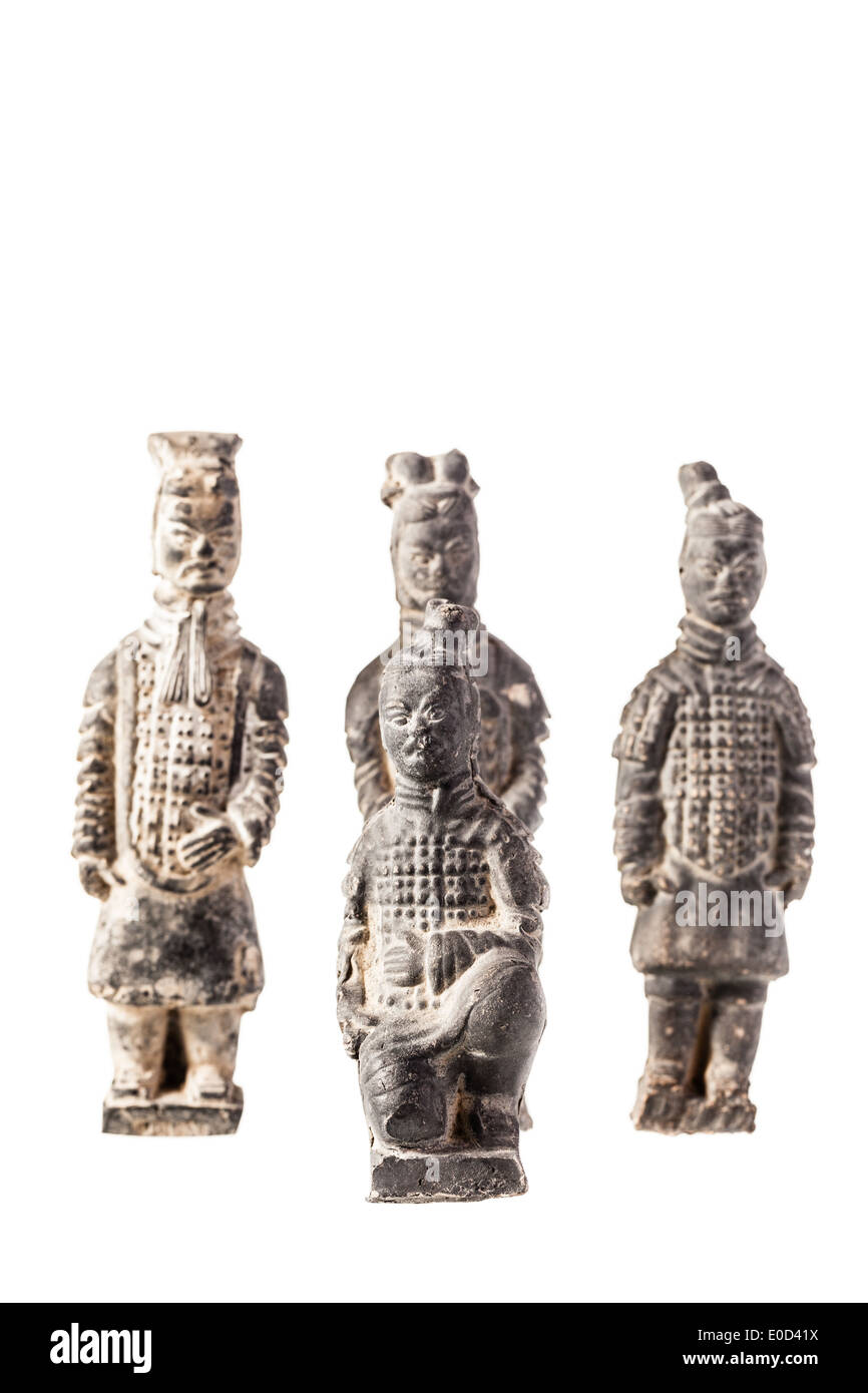 the famous xian clay warriors isolated over a white background Stock ...
