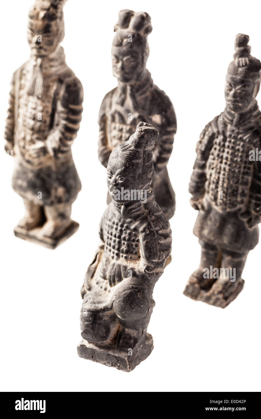 the famous xian clay warriors isolated over a white background Stock ...