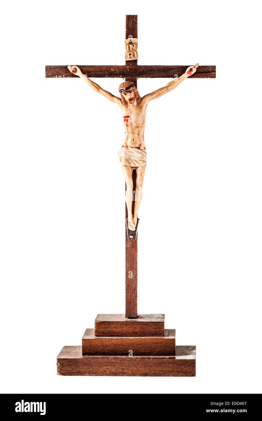 a simple crucifix isolated over a white background Stock Photo - Alamy