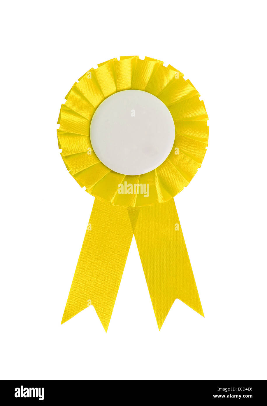 Award ribbon isolated on a white background yellow Stock Photo - Alamy