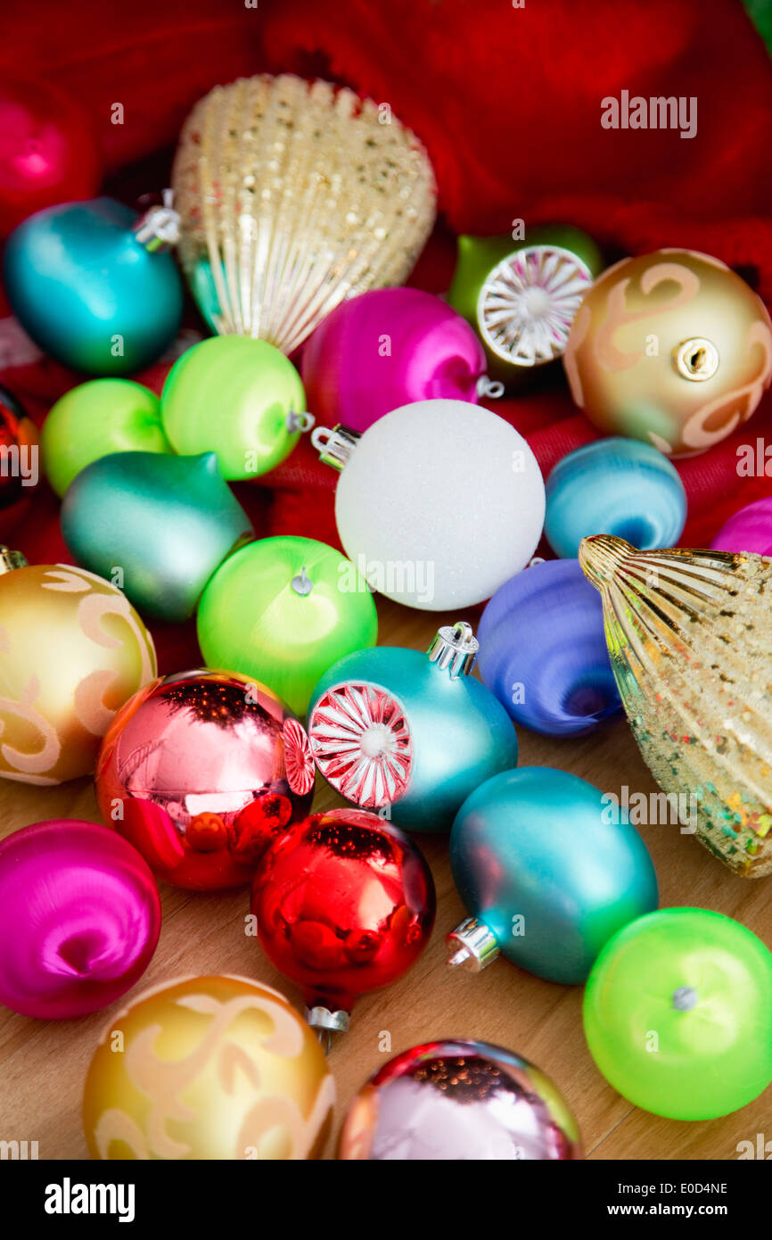 Colorful Christmas baubles Stock Photo - Alamy