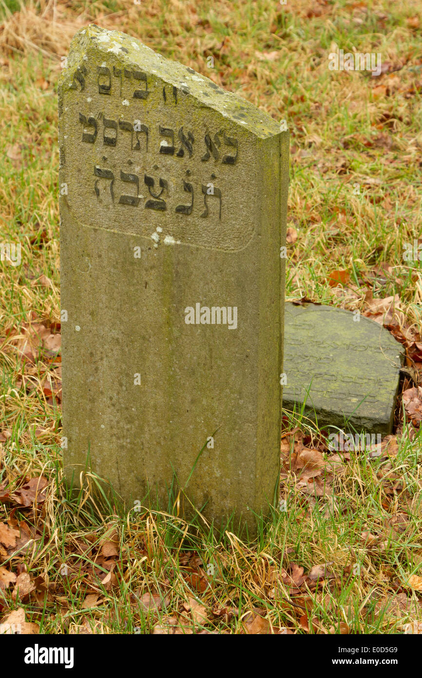 A gravestone on an old jewish graveyard Stock Photo - Alamy