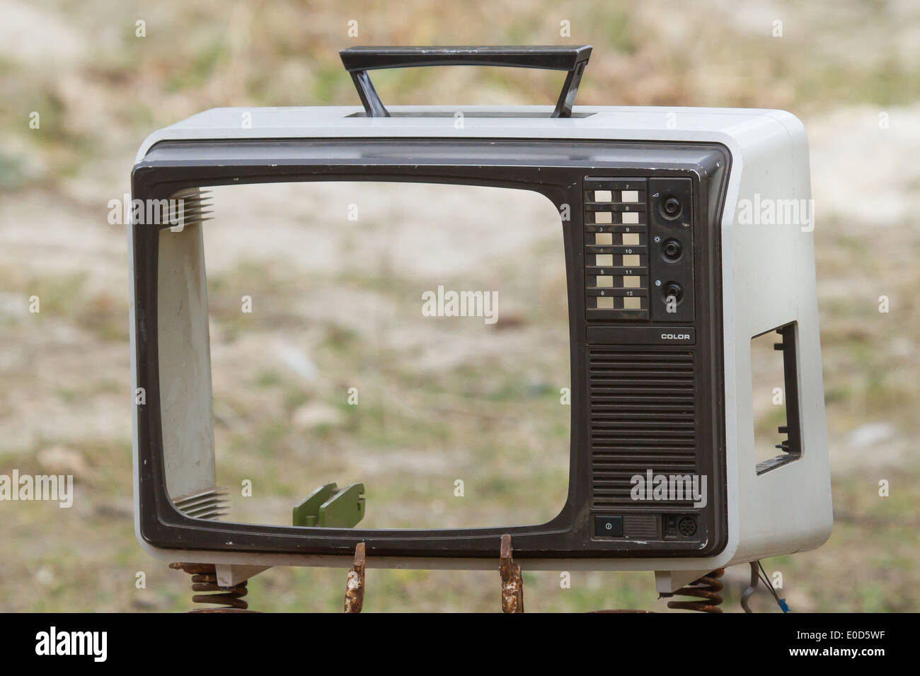 Grungy old TV set without a screen (Holland Stock Photo - Alamy