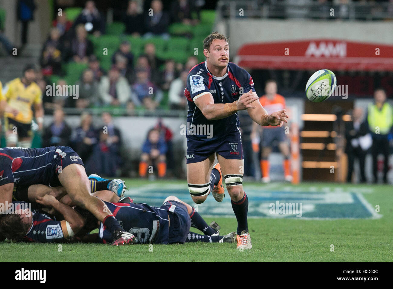Melbourne, Australia. 09th May, 2014. Scott Higginbotham releases the ...