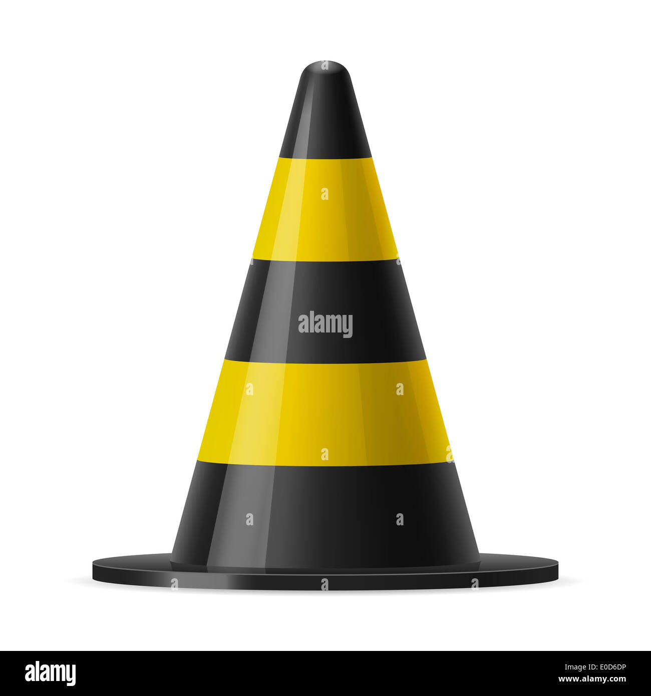 Black and yellow traffic pylon. Sign used for road safey during ...