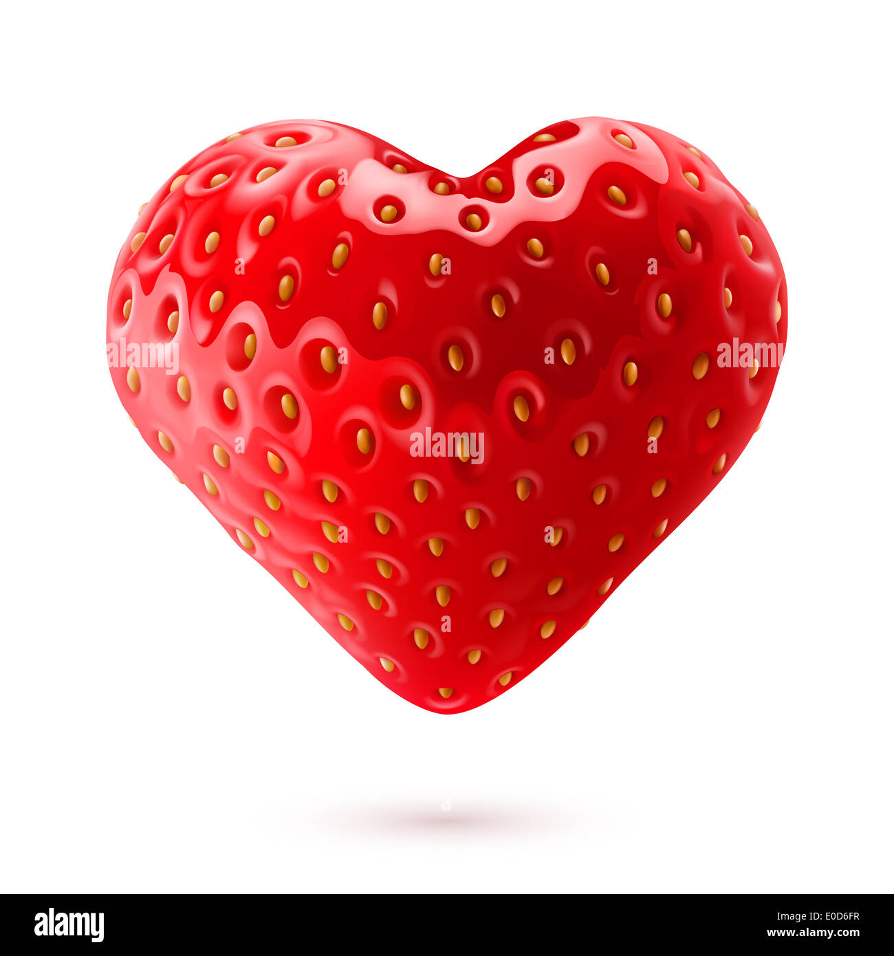 Shiny strawberry heart isolated on white background Stock Photo - Alamy