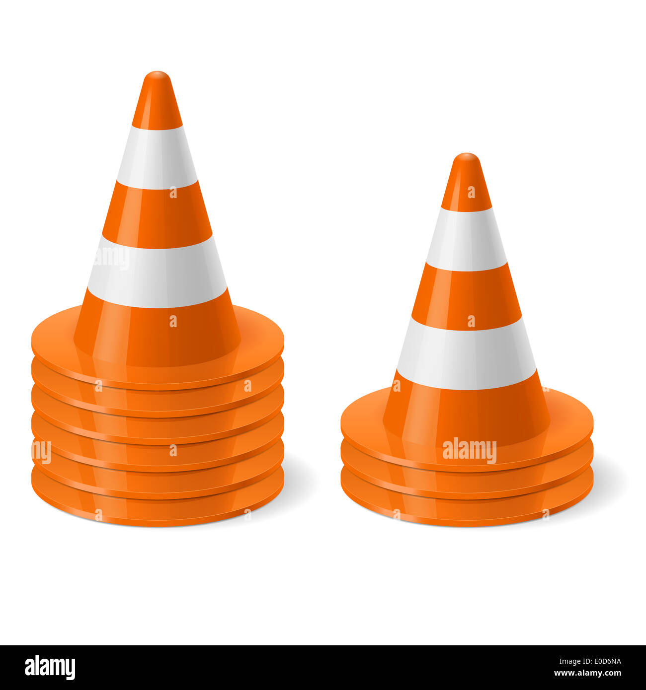 Piles of of traffic cone. Safety sign used to prevent accidents during ...