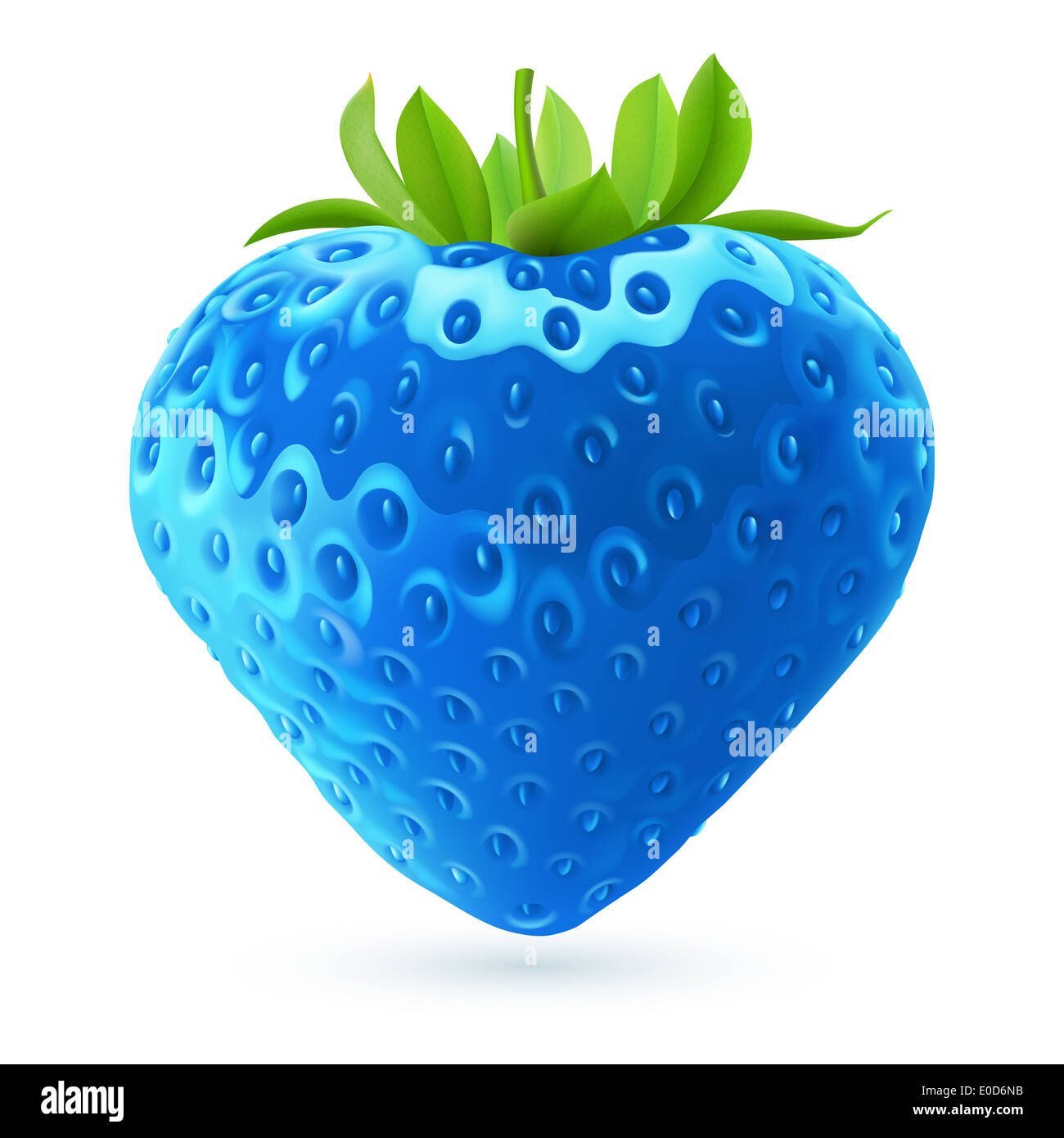 Realistic illustration of bright blue strawberry on white background ...