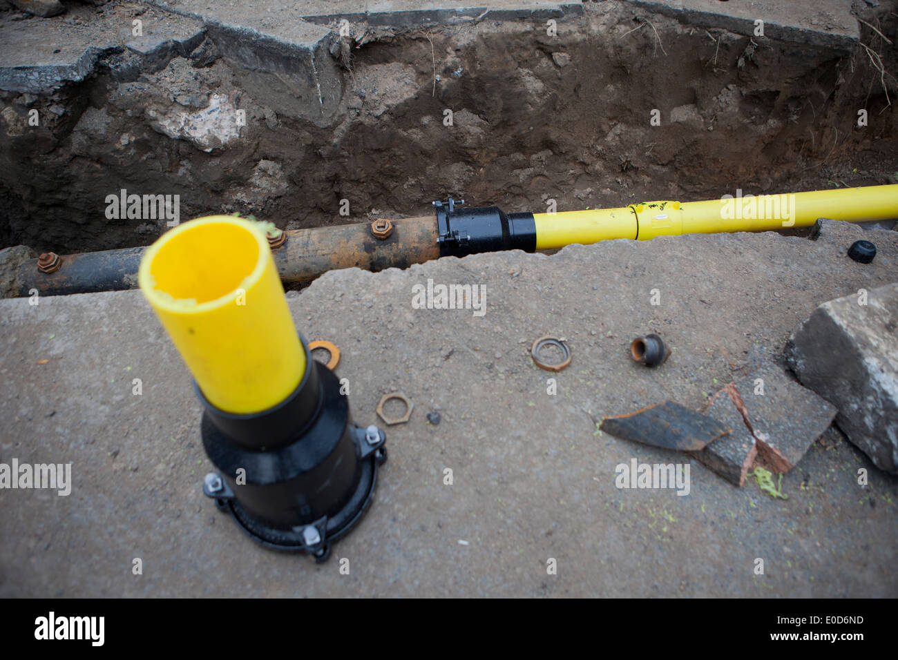 National Grid Gas replacing cast iron supply pipes with new plastic ...