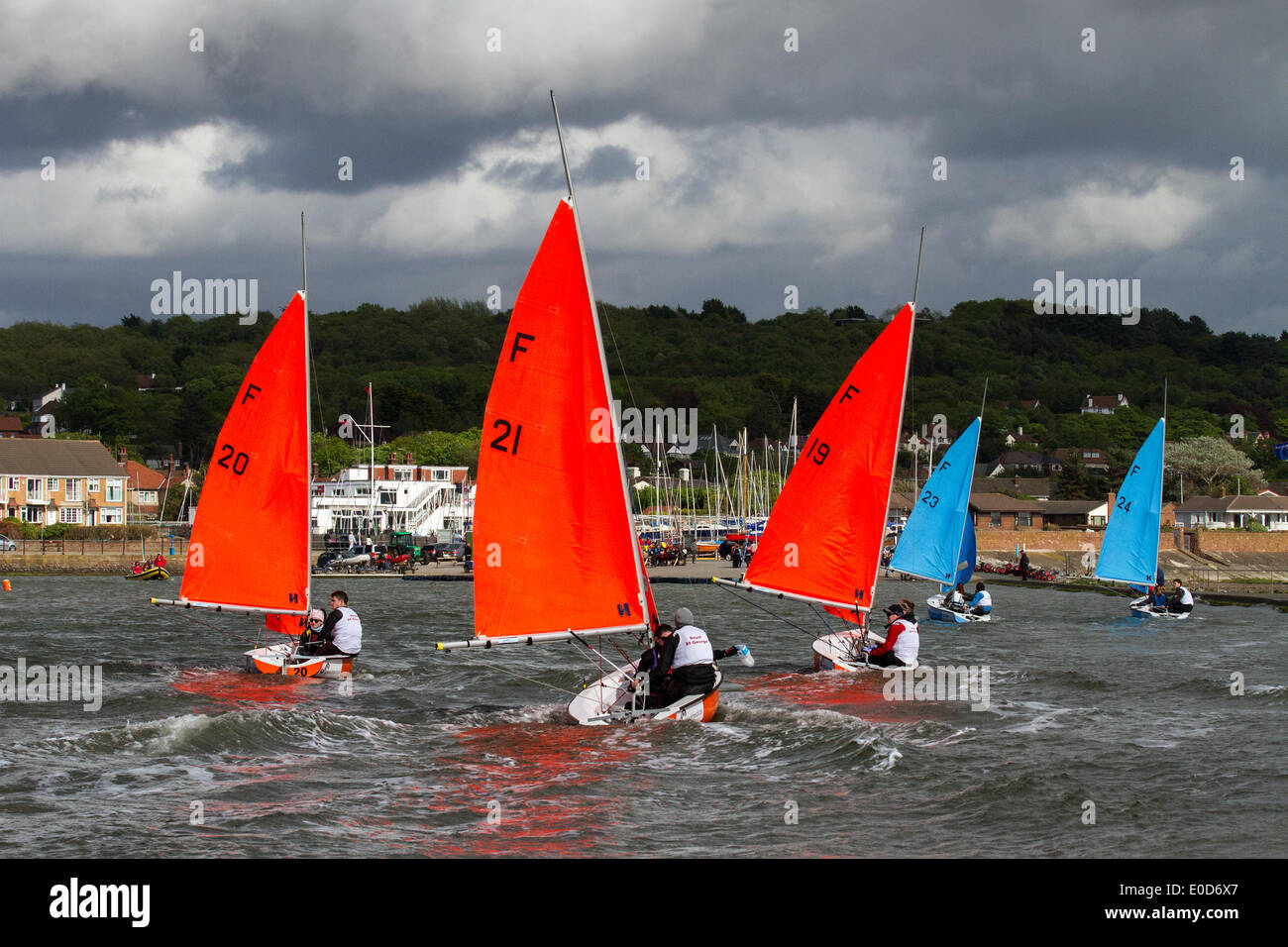 Yacht racing West Kirby Sailing Club, Liverpool. May, 2014 No's 19,20 ...