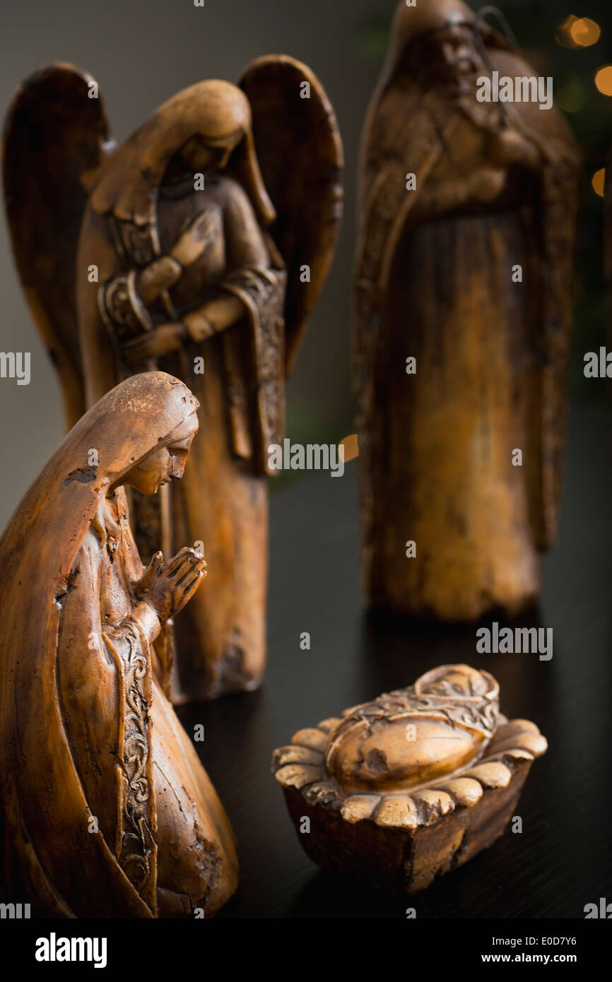 Christmas nativity scene close hi-res stock photography and images - Alamy