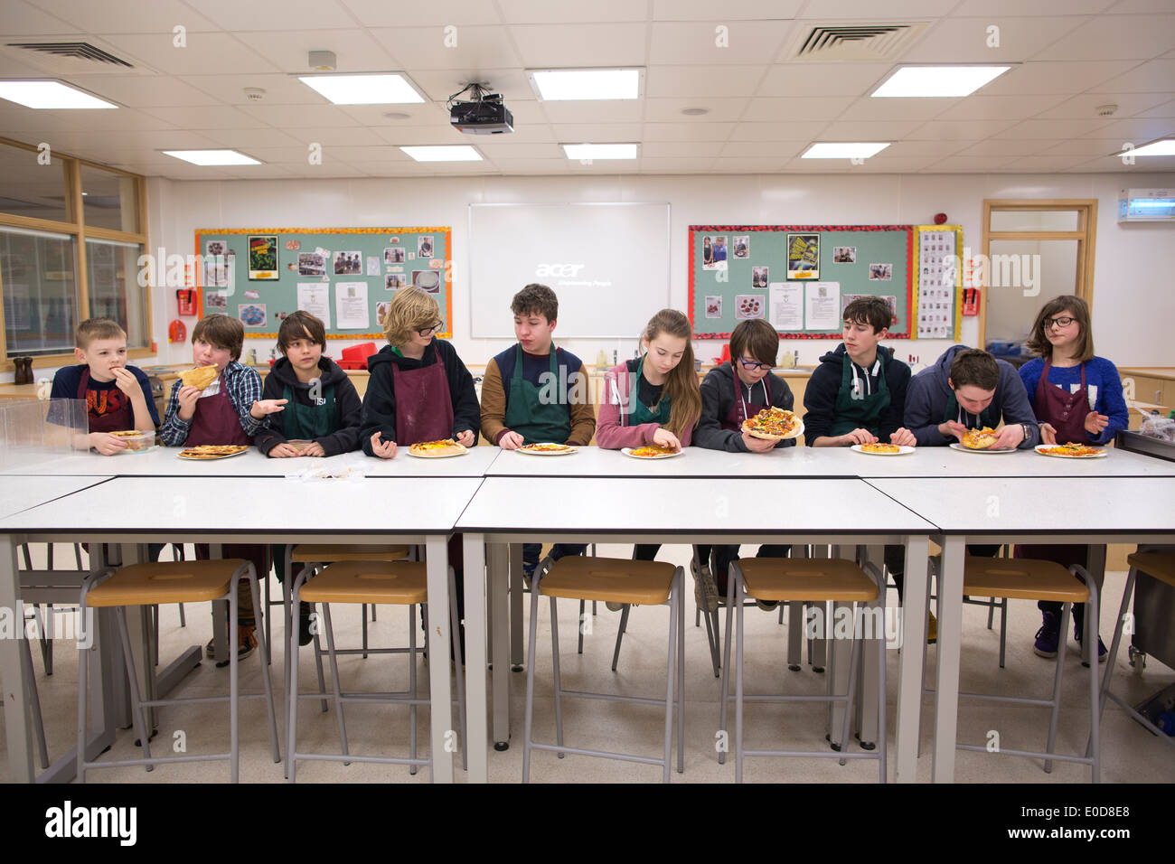 Pupils aged between 11-16 cooking pizza in the 'Options' class at St ...