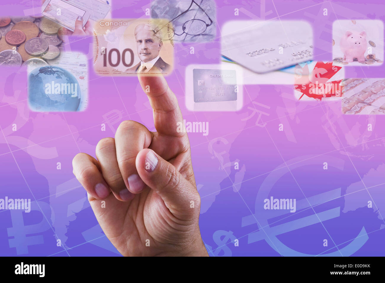 Man's hand using highest touch screen Stock Photo - Alamy