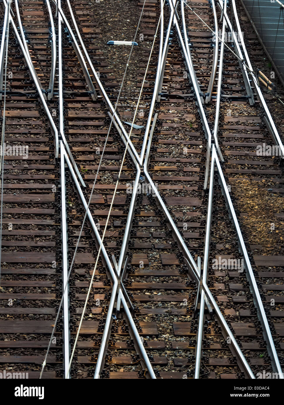 Points on rails of a railway. Symbolic photo for decision, separation ...