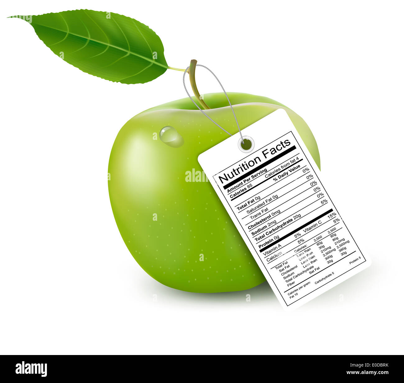 An apple with a nutrition facts label. Vector Stock Photo - Alamy