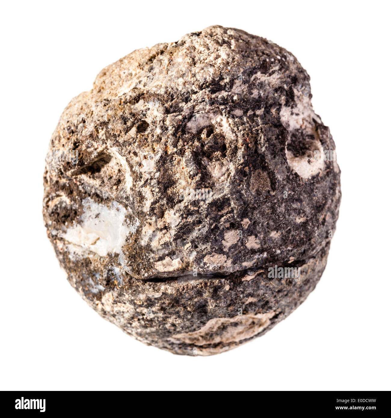 a closed geode isolated over a white background Stock Photo - Alamy