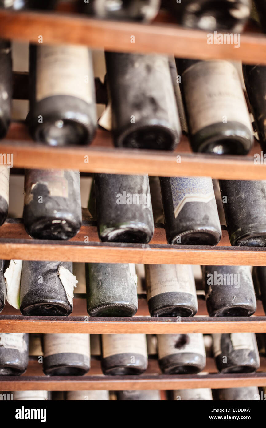 Old dusty wine bottles hi-res stock photography and images - Alamy