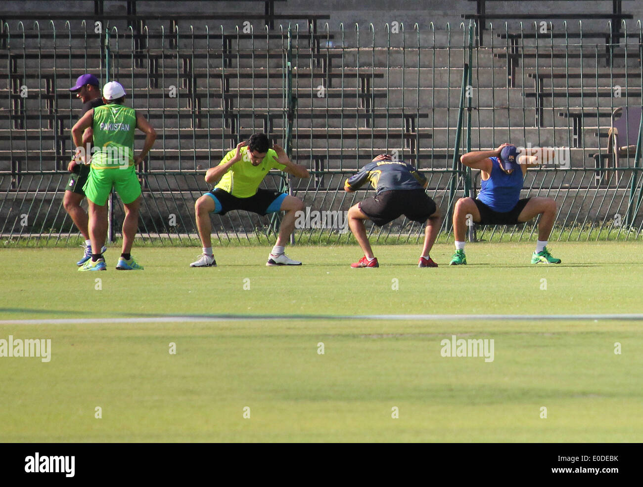 LAHORE, PAKISTAN - MAY 09: Pakistan cricket team players busy in ...