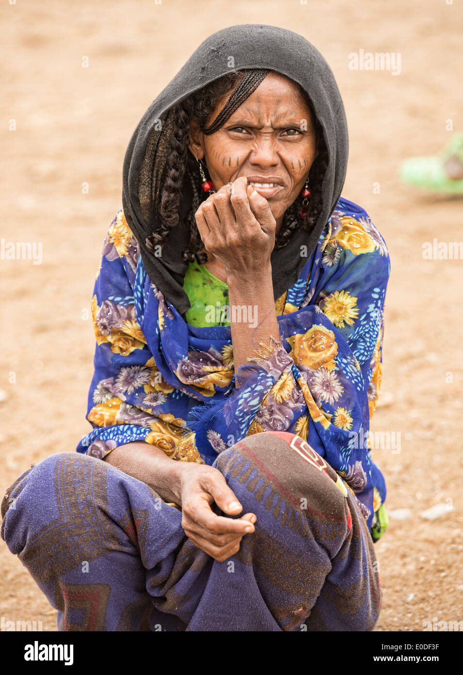 Portrait of an Afar woman in the Danakil Depression, Ethiopia Stock ...