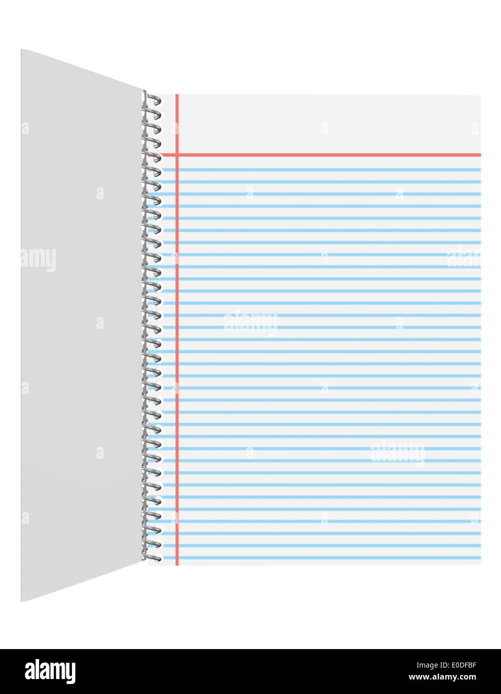 3d Render of an Open Spiral Notebook Stock Photo - Alamy