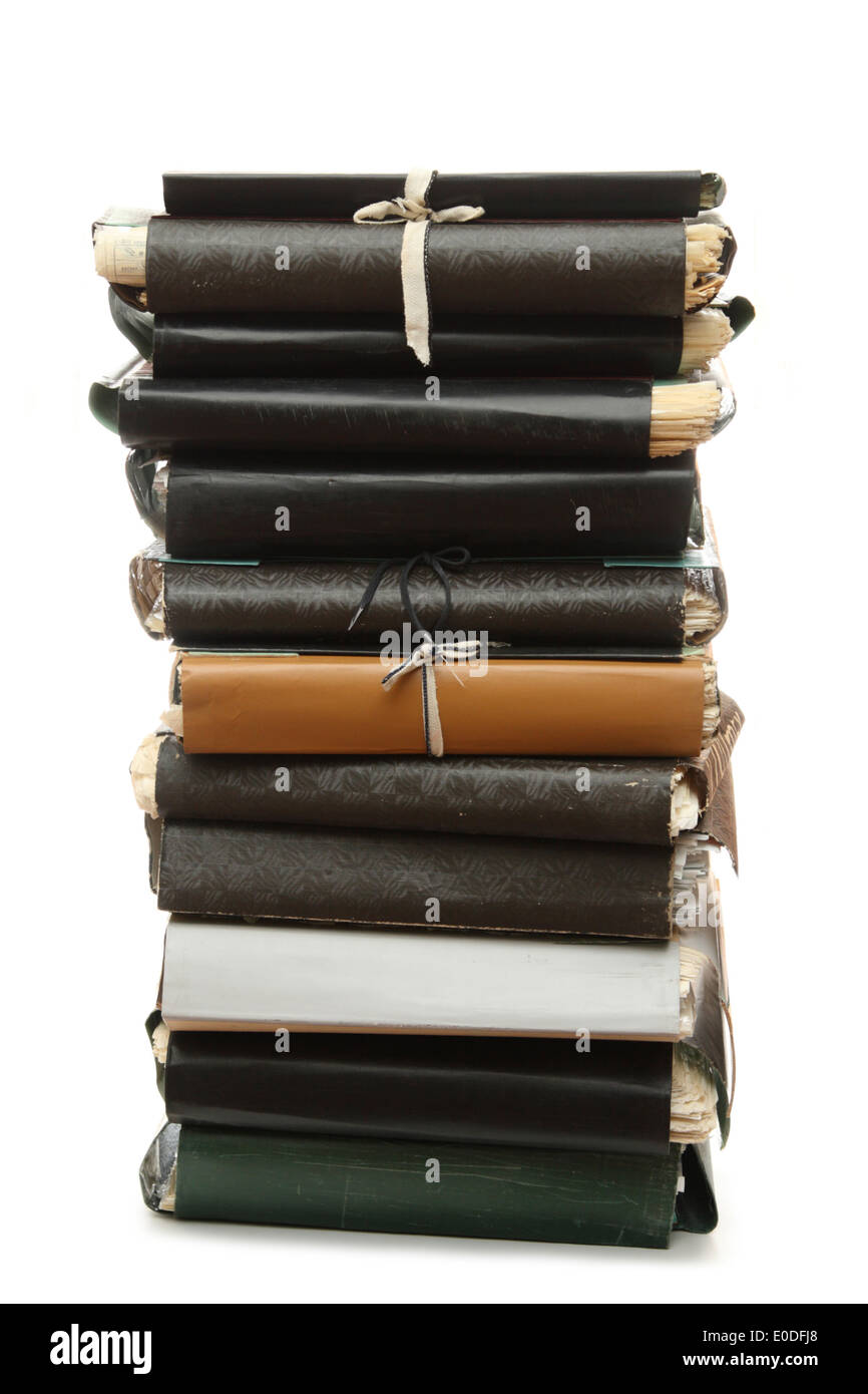 Stack of old paper folders Stock Photo - Alamy