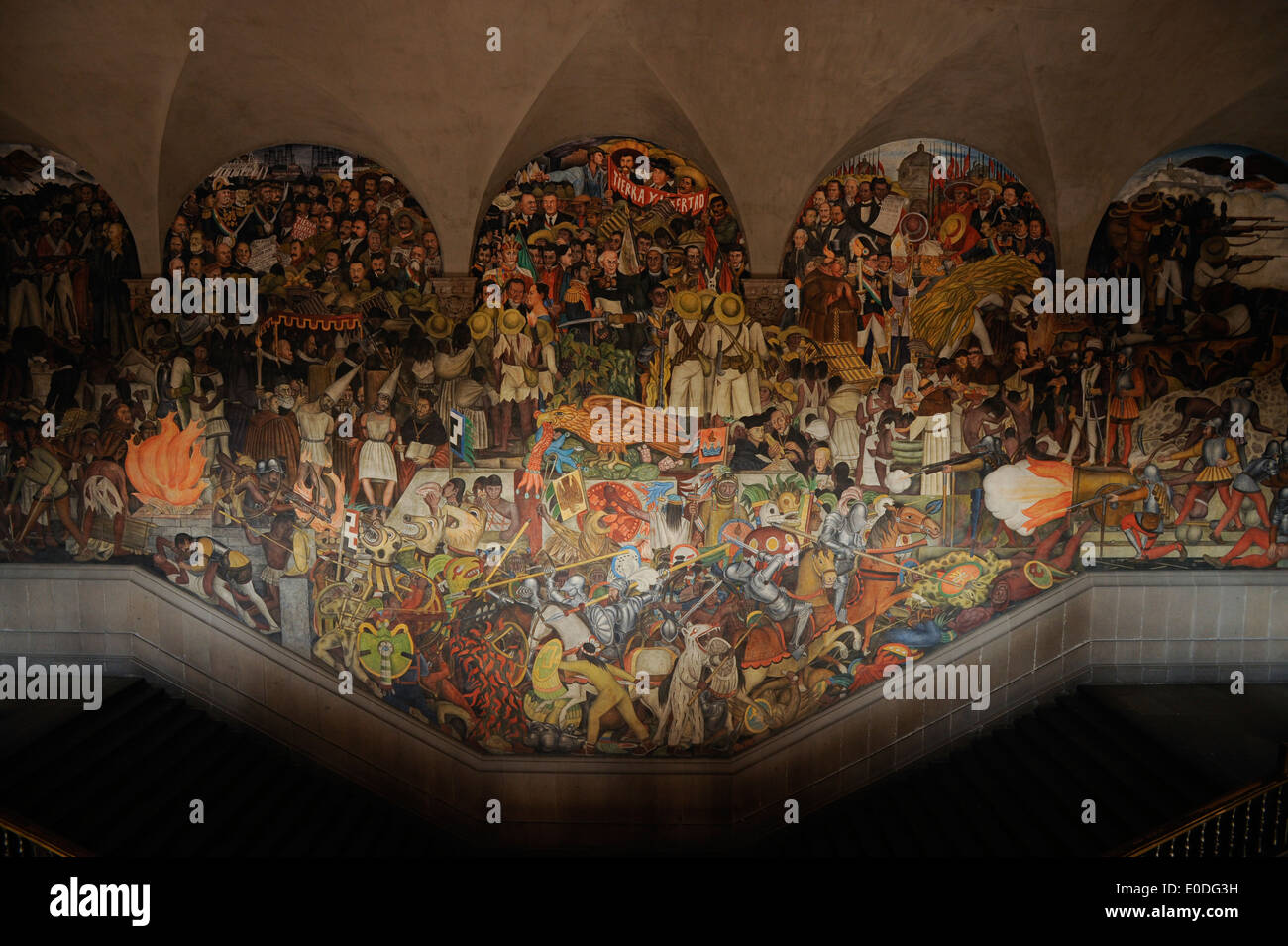 Diego Rivera mural at the National Palace in Mexico City, Mexico Stock ...