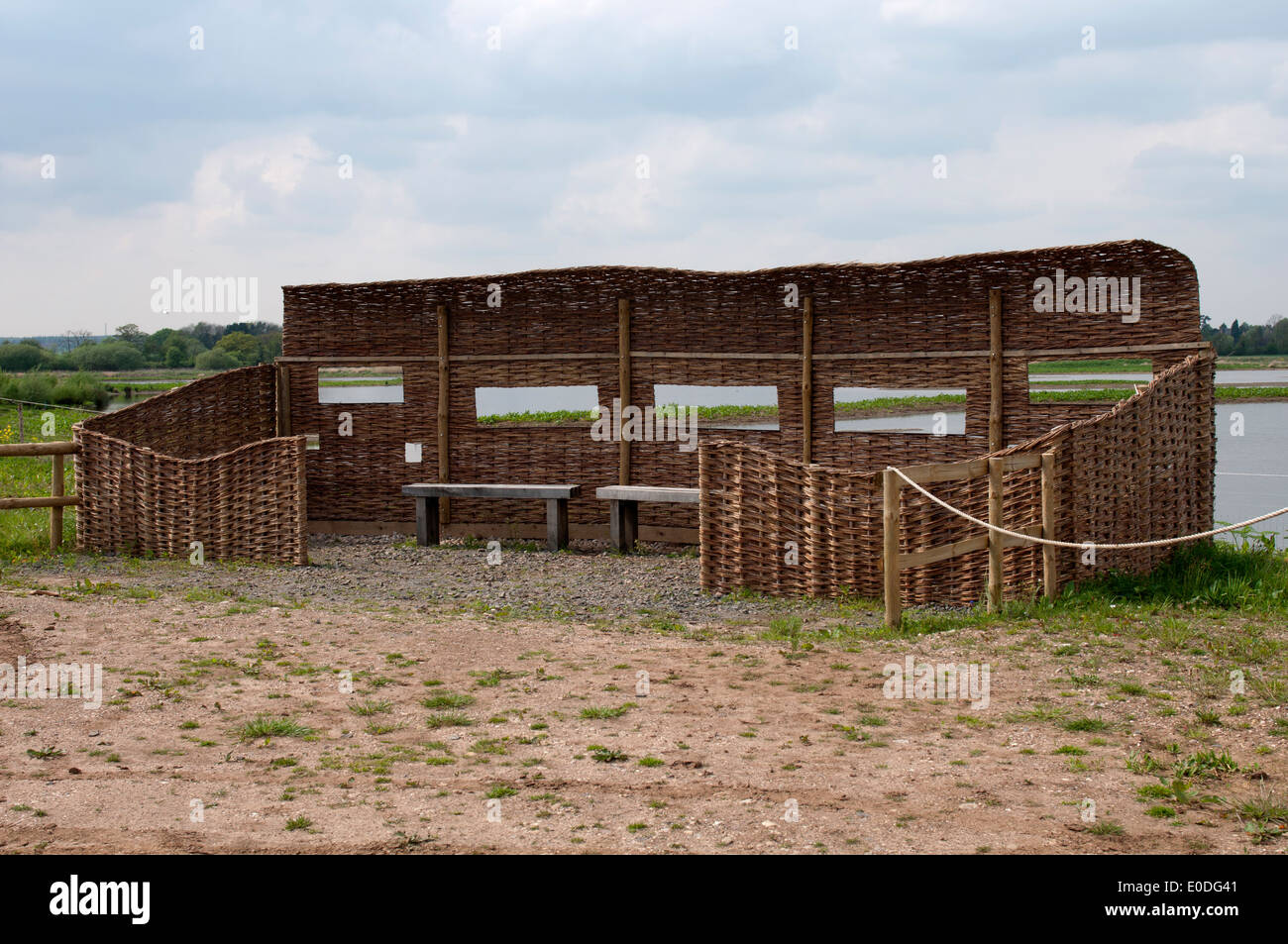 Bird hide at Middleton Lakes RSPB reserve, Warwickshire, England, UK ...