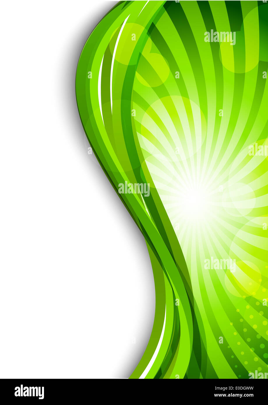 Wavy green background. Abstract illustration Stock Photo - Alamy