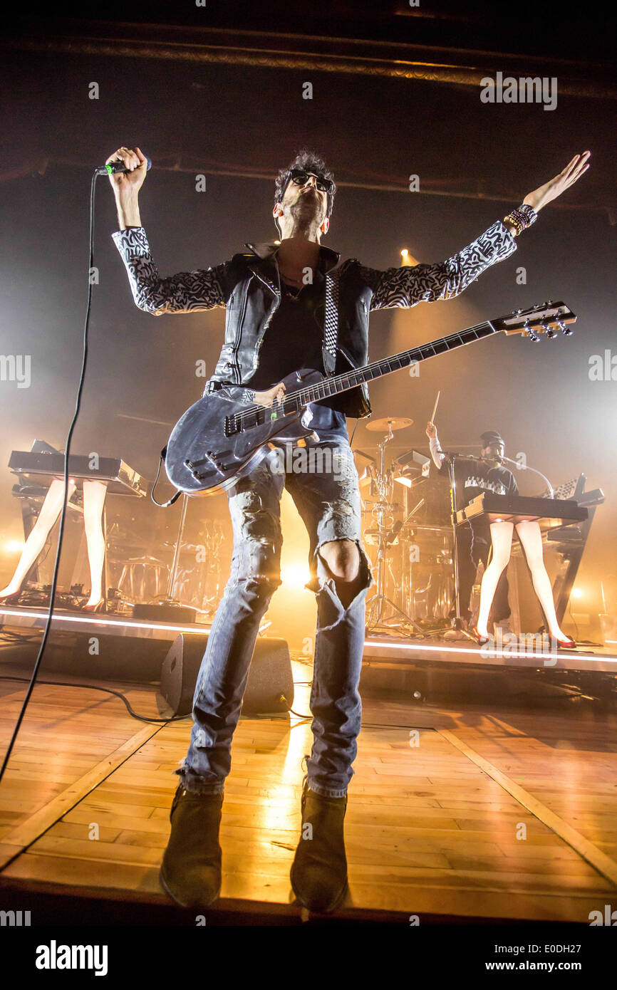 Royal Oak, Michigan, USA. 10th May, 2014. DAVID MACKLOVITCH of CHROMEO ...